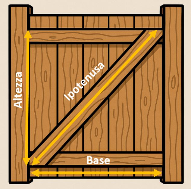 Calcola l'area e l'ipotenusa di un triangolo